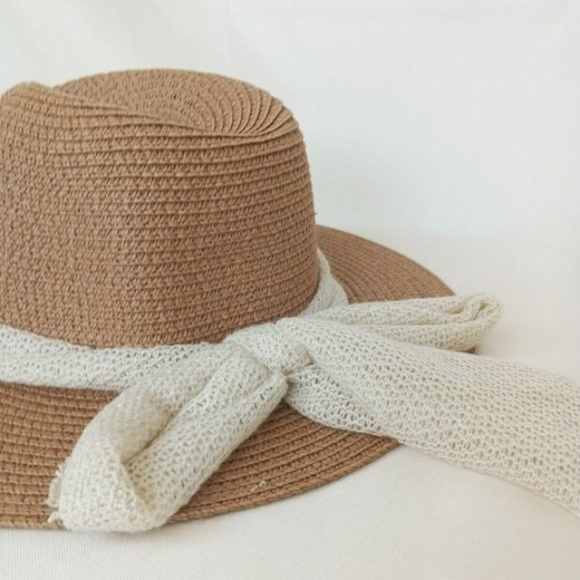 Unbranded | Accessories | Women Straw Hat Metallic Knit Hat Band Beach ...